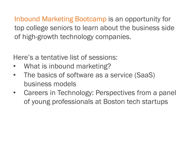 Inbound Business Bootcamp | PPT