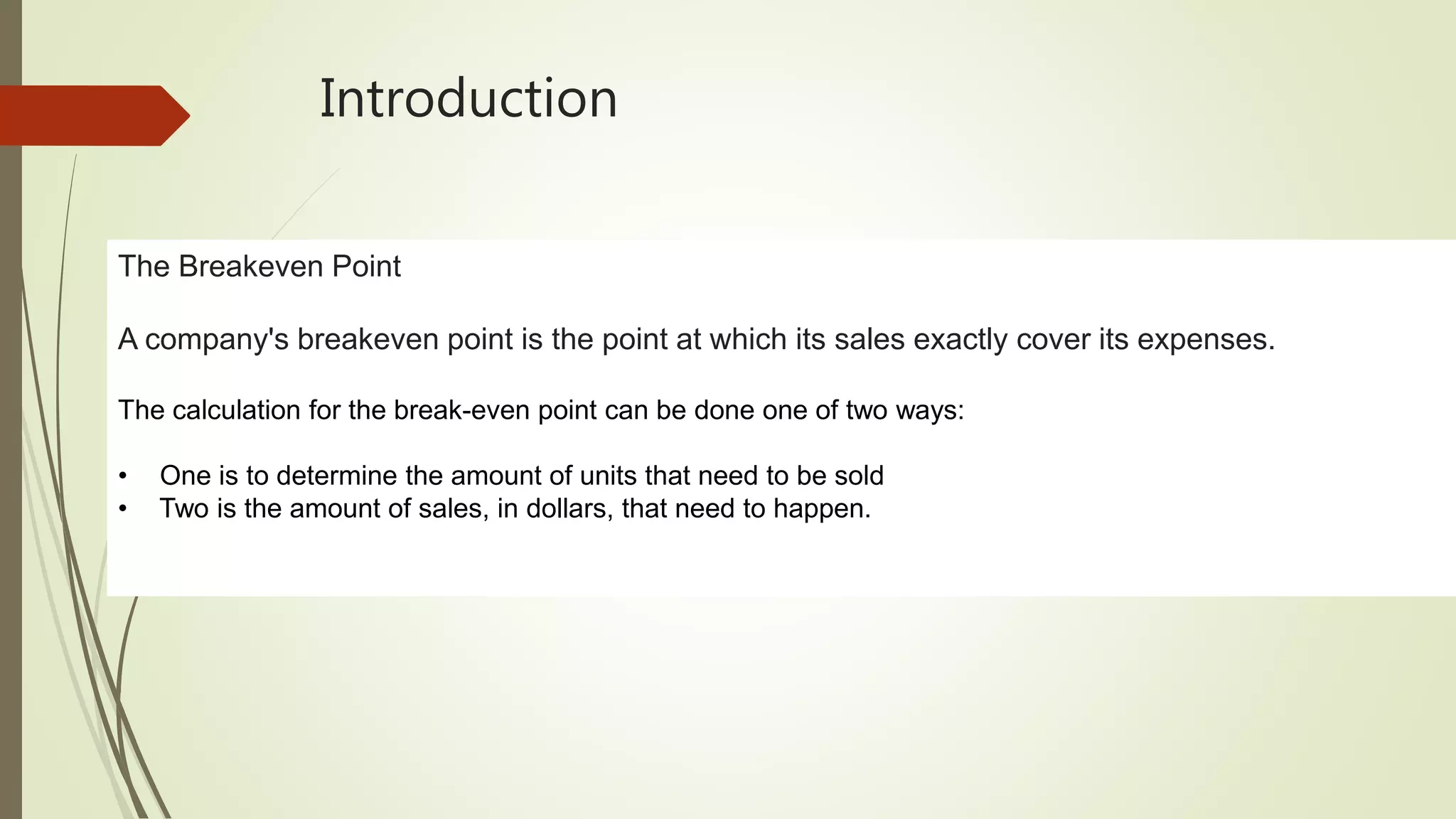 Business Break-Even Point Slideshare | PPTX