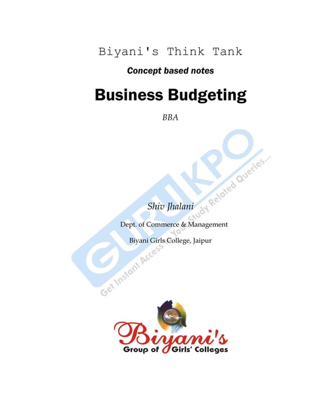 Business budgeting | PDF