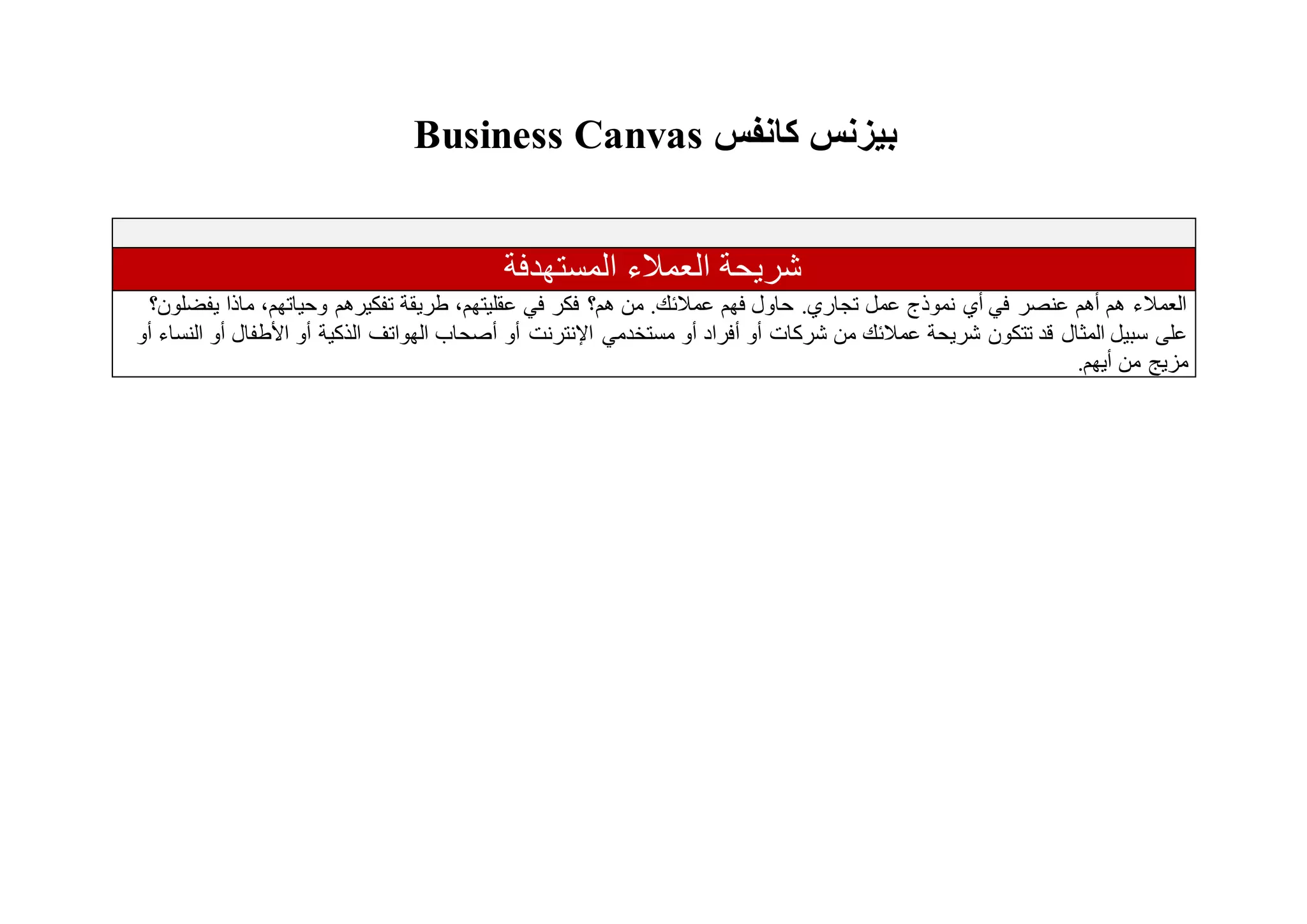 Business canvas arabic - english | PPT