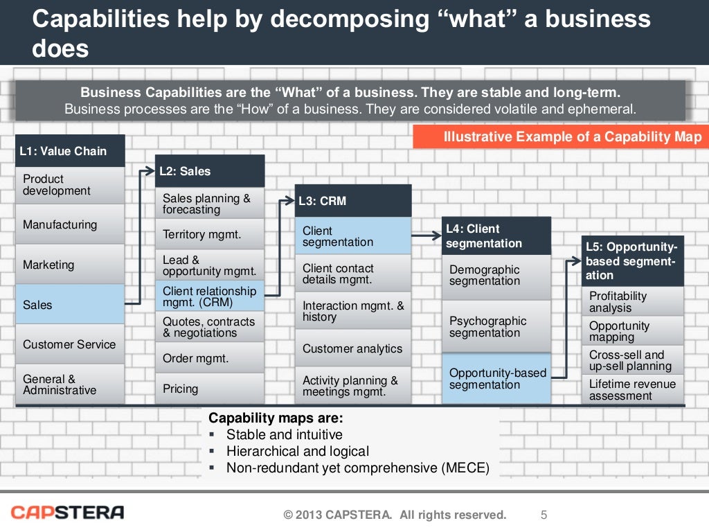 Business capability mapping and business architecture