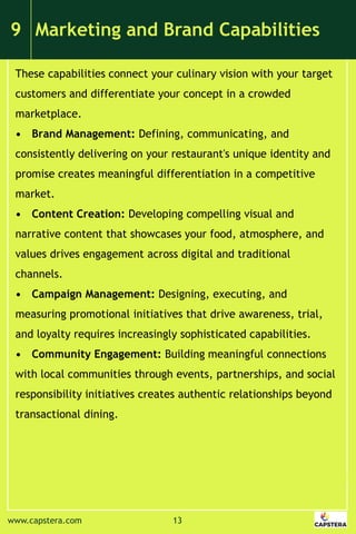 Business Capability Mapping for Food Services and Restaurants | PDF