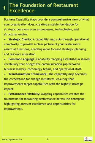 Business Capability Mapping for Food Services and Restaurants | PDF