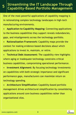Business Capability Mapping for High-Tech Manufacturers | PDF