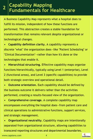 Business Capability Mapping for Hospitals | PDF
