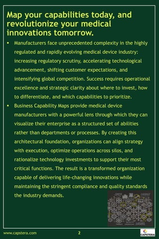 Business Capability Mapping for Medical Device Manufacturers | PDF