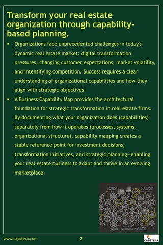 Business Capability Mapping for Real Estate | PDF