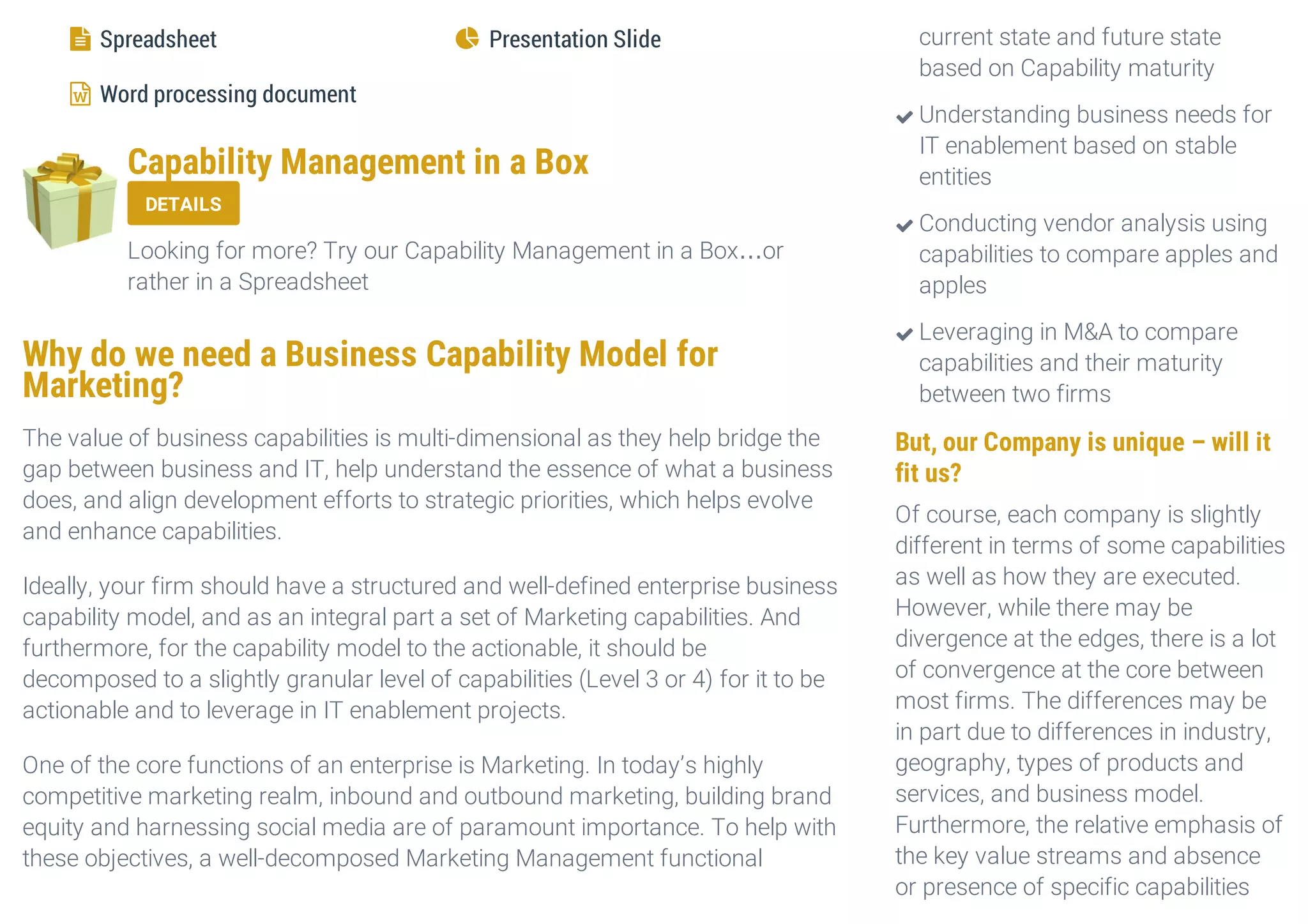 Marketing Business Capability Model | PDF