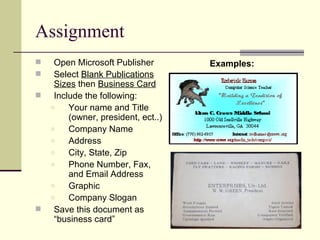 Publisher: Business Card | PPT