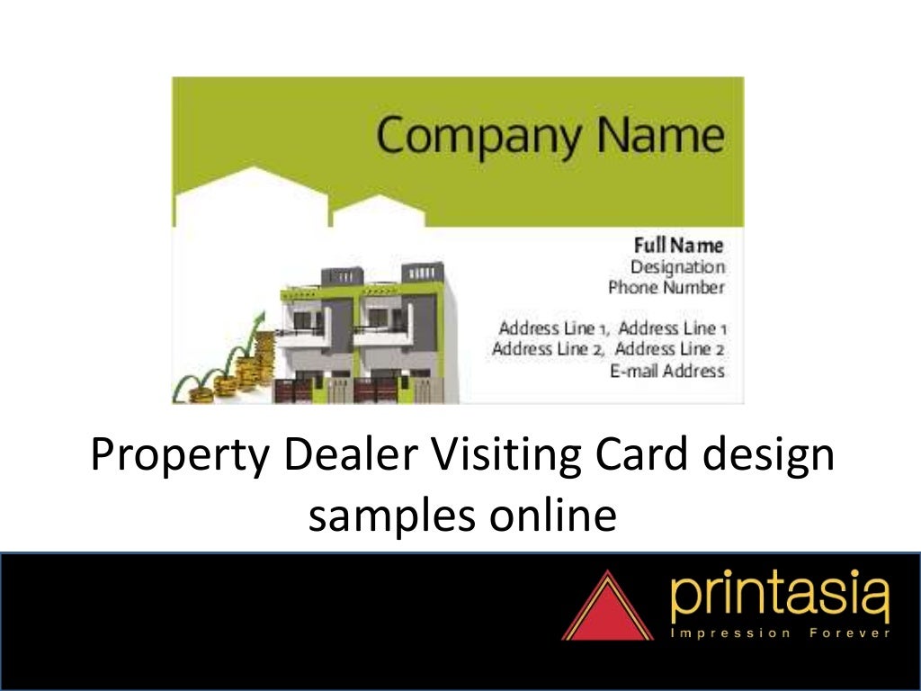 Business card designs property dealer printasia