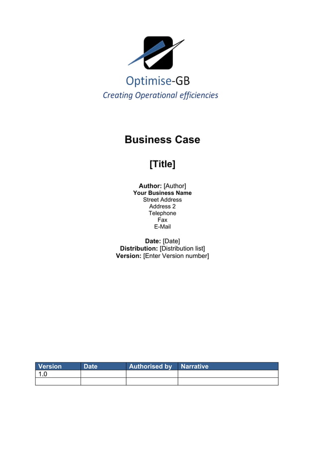 Business Case - Project Management template | PDF