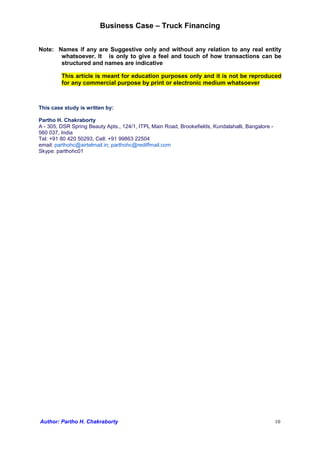 Business case truck financing | PDF