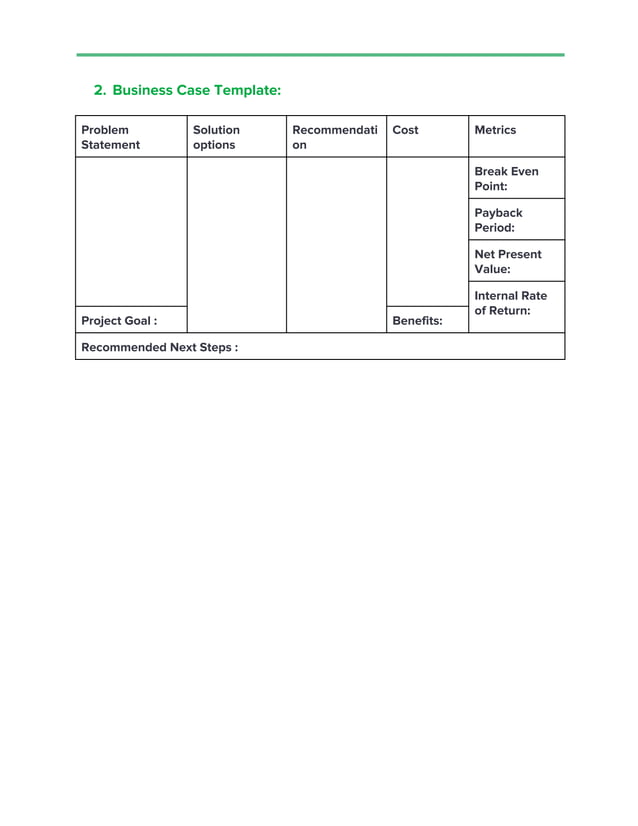 Business case example and template pm | PDF
