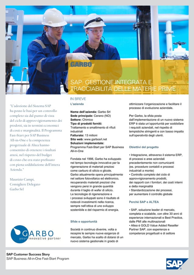 Business Case SAP FAST-START: GARBO Srl | PDF | Logistics | Business