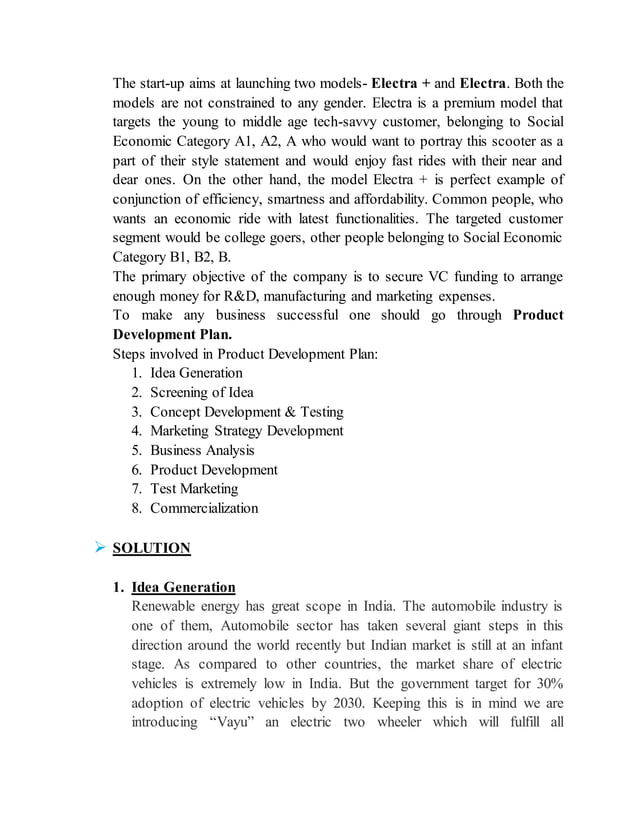 Prepare Product development plan. | DOCX