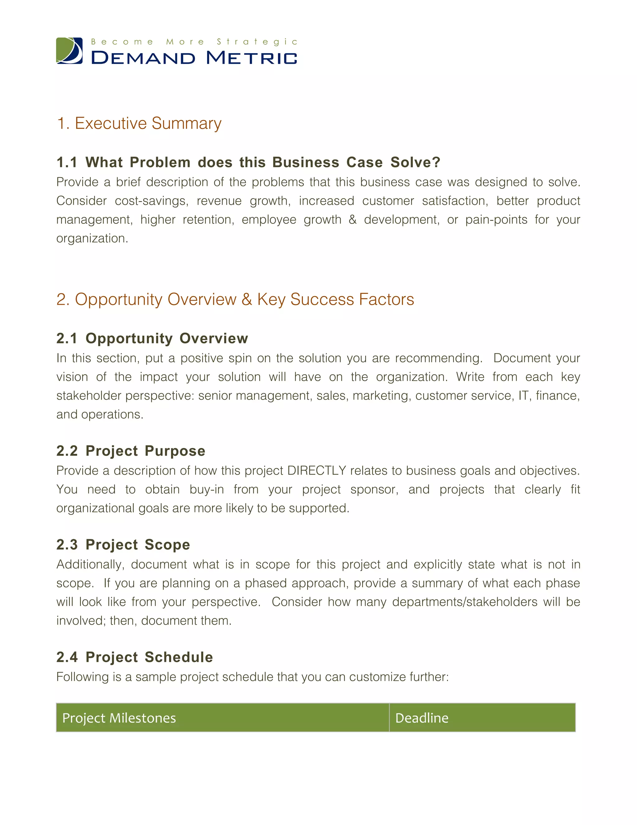 Business Case Template | DOC