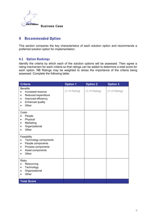 Business case template | DOC