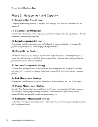 Business case template for project | RTF