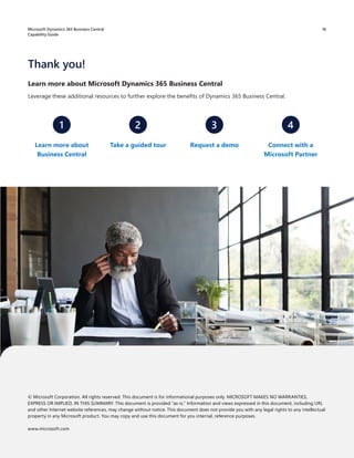 Microsoft Dynamics 365 Business Central Capability Guide | PDF