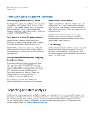 Microsoft Dynamics 365 Business Central Capability Guide | PDF