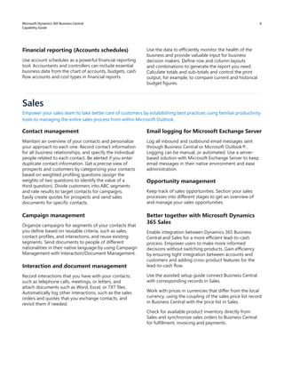 Microsoft Dynamics 365 Business Central Capability Guide | PDF