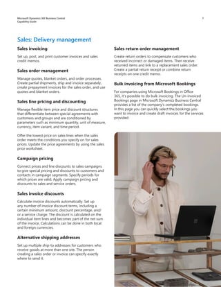 Microsoft Dynamics 365 Business Central Capability Guide | PDF