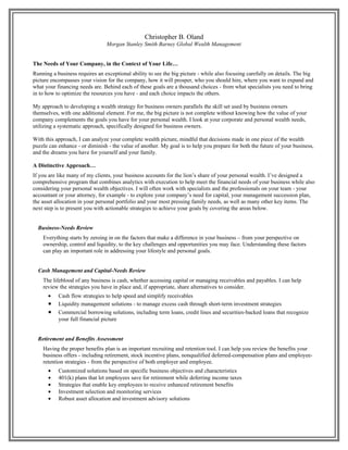 Business Client Overview | DOC | Business Accounting & Finance | Business