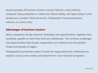 Introduction to the Concept of Business Clusters | PPT