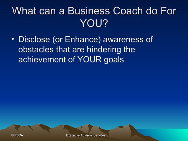 Business Coaching Explained | PPT | Business | Business and Finance