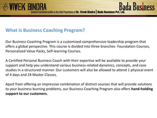 BCP - Business Coaching Program and its Benefits | PDF | Business | Business and Finance