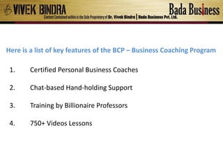 BCP - Business Coaching Program and its Benefits | PDF | Business | Business and Finance