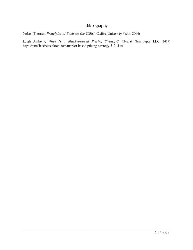 CSEC Business Cognate SBA (Principles of Business & Accounts) SAMPLE ...