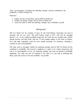 CSEC Business Cognate SBA (Principles of Business & Accounts) SAMPLE | DOCX