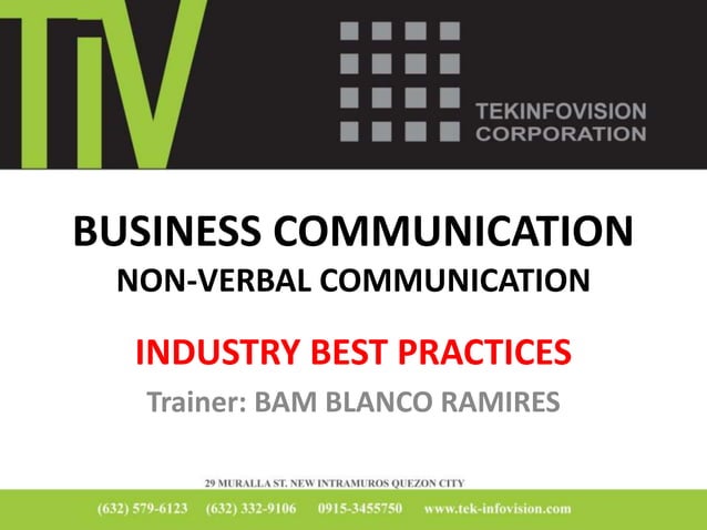 BUSINESS COMMUNICATION NON-VERBAL | PPT