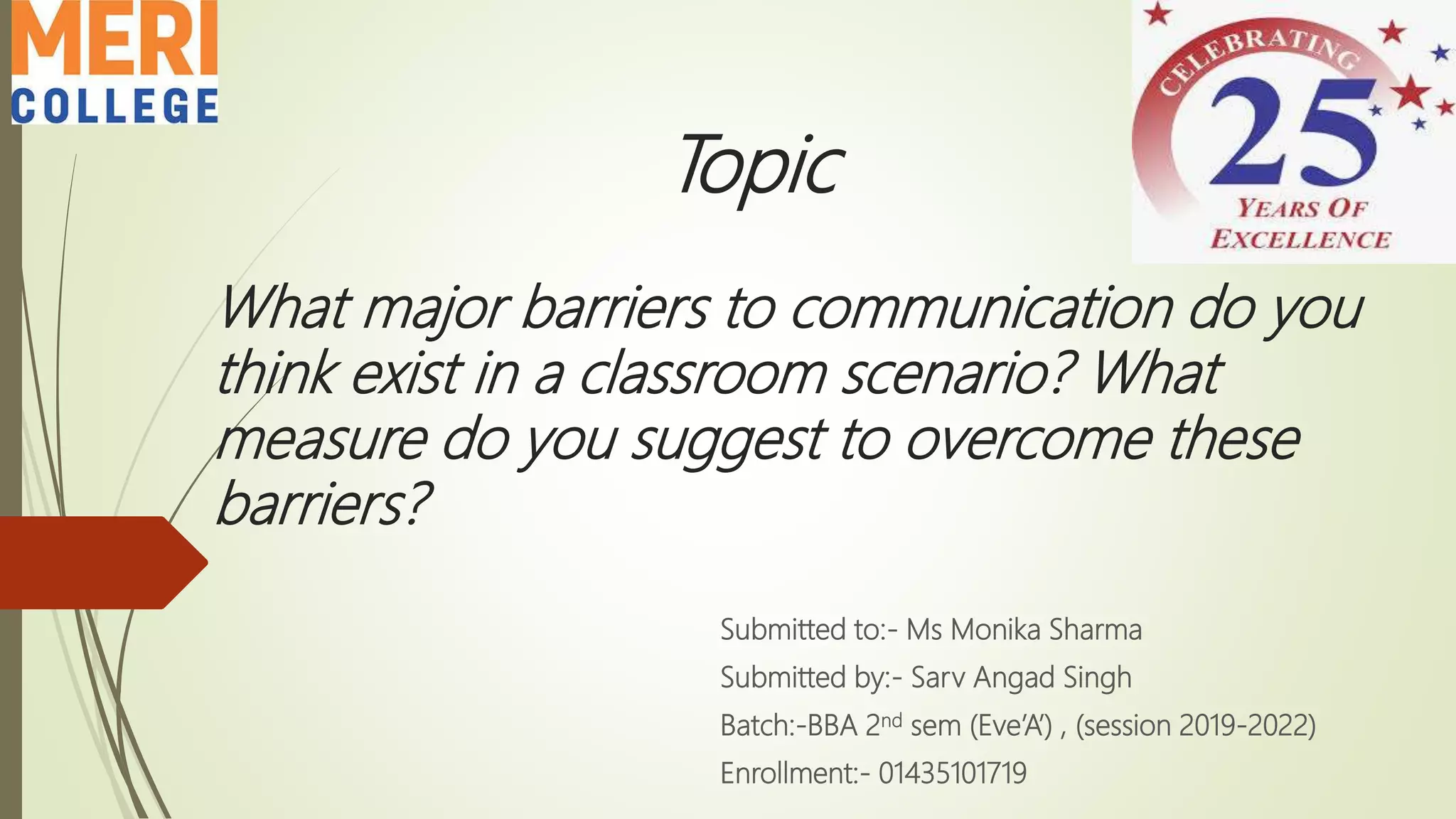 Barriers of Communication in Classroom | PPTX