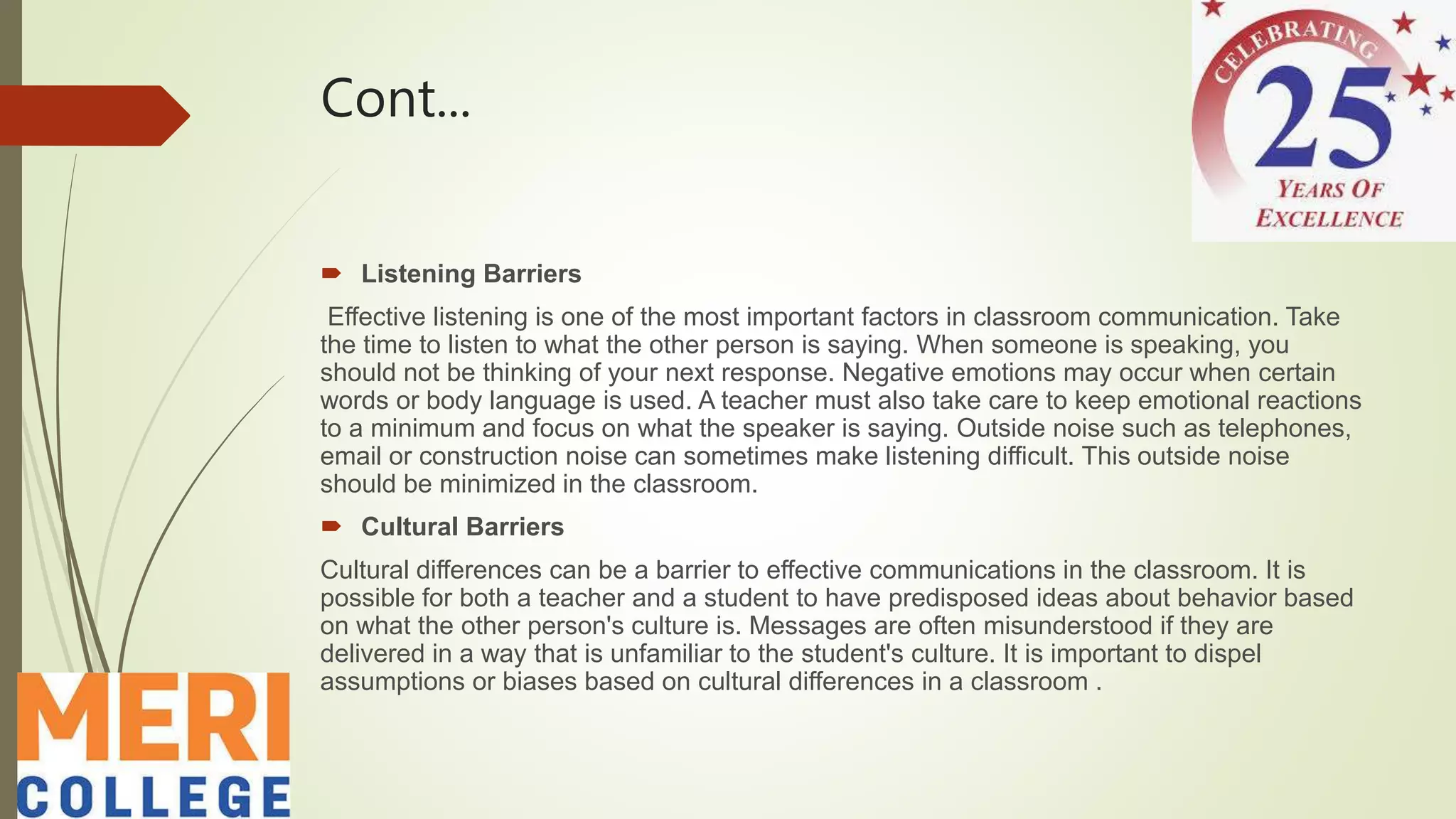 Barriers of Communication in Classroom | PPTX