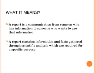 Report Writing | PPT