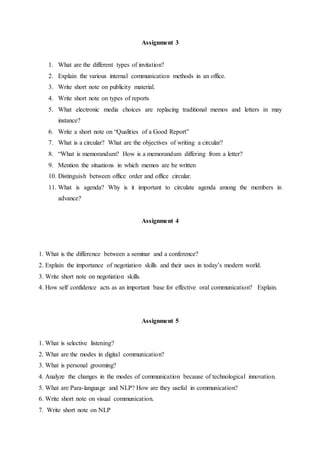 Business communication -Assignment - Kerala University | PDF