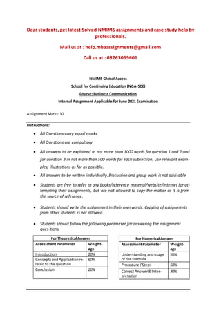 Business communication -_assignment_june_2021 solved assignments | PDF