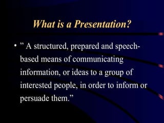 Art of presentation speaking | PPTX