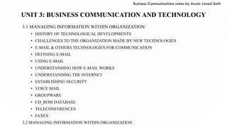 UNIT 3: BUSINESS COMMUNICATION AND TECHNOLOGY | PDF
