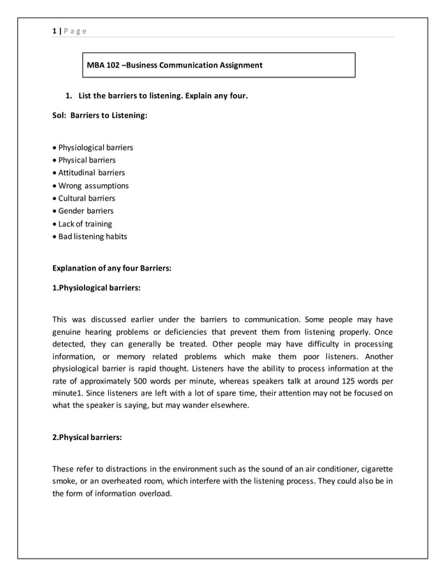 Business communication assignment | DOCX