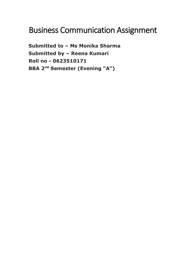 Business communication assignment new | PDF