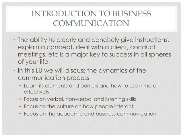 Business communication c lu1 | PPT