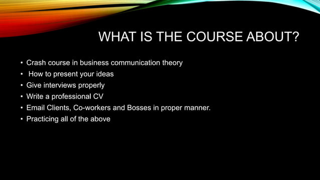 Business communication (course outline) | PPT