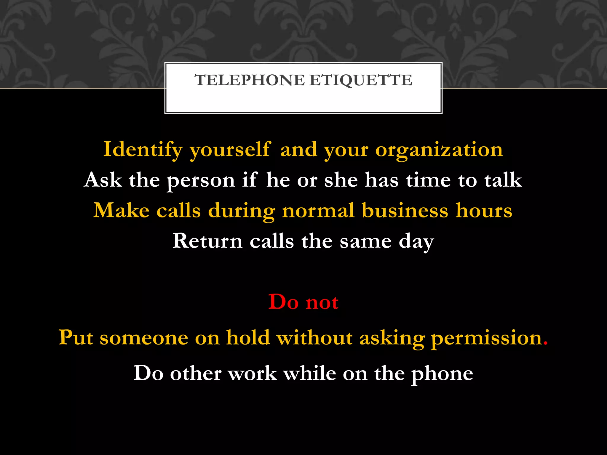 Business communication etiquette.ppt revised 4 8 17 | PPTX