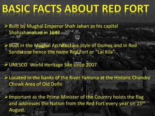 Red Fort as a tourist attraction | PPT