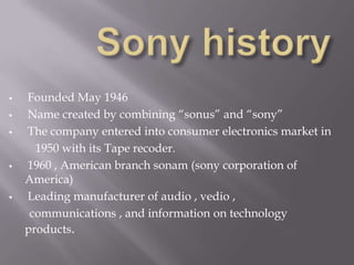 Presentation on SONY | PPTX