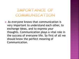 Importance of Communication | PPTX