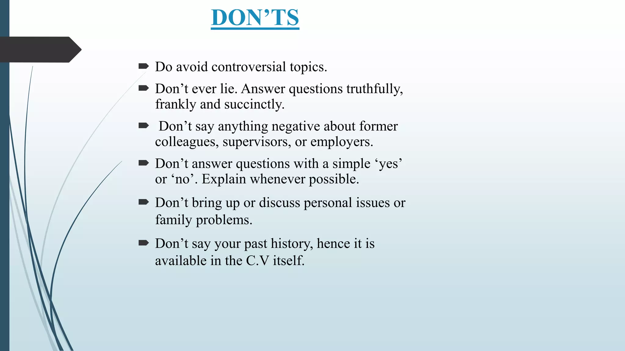 Presentation on INTERVIEWS | PPT